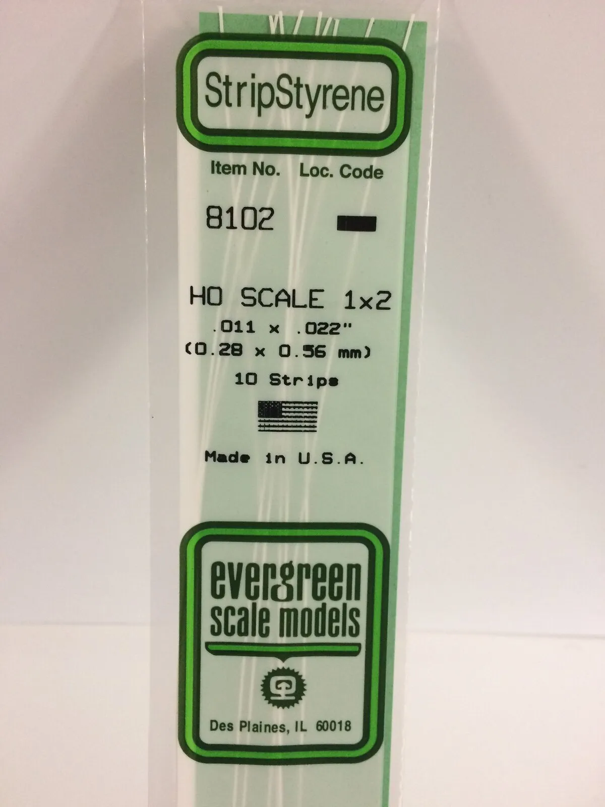 Evergreen White Polystyrene HO Scale Strip 0.011 x 0.023 ...