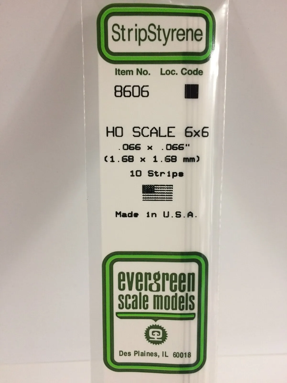Evergreen White Polystyrene HO Scale Strip 0.069 x 0.069 ...