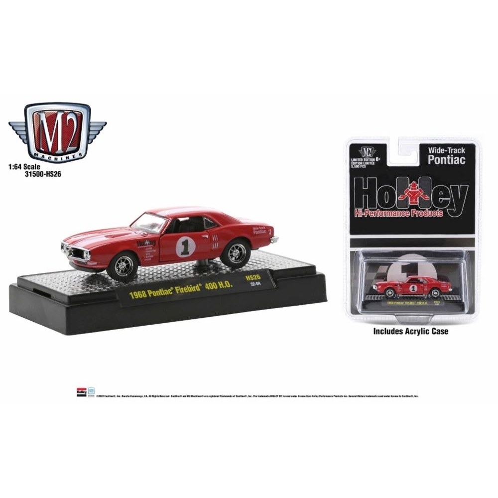 M2 Machines 1/64 1968 Pontiac Firebird 400 H.O. Holley Diecast
